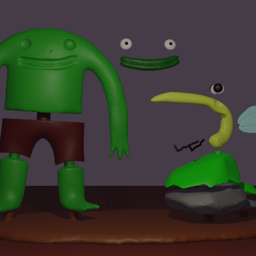 🐸 Mr. Frog Show Set Model - Smiling Friends・ 3D File for 3D printing・Cults