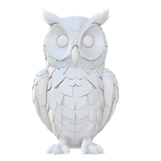 🦉 Geometric Owl Statue・ STL File for 3D printing・Cults