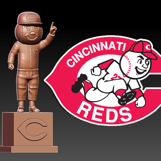 ⚾ MLB - Mr RED mascot statue - Cincinnati Reds - 3d Print・ 3D File for ...
