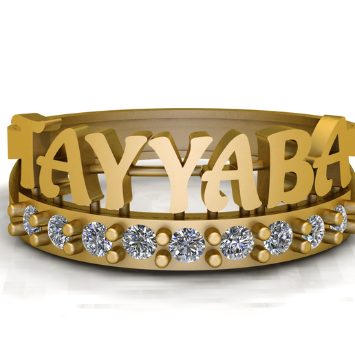 STL file TAYYABA NAME RING 3D PRINTABLE MODEL 💍 (OBJ)・3D printer design ...