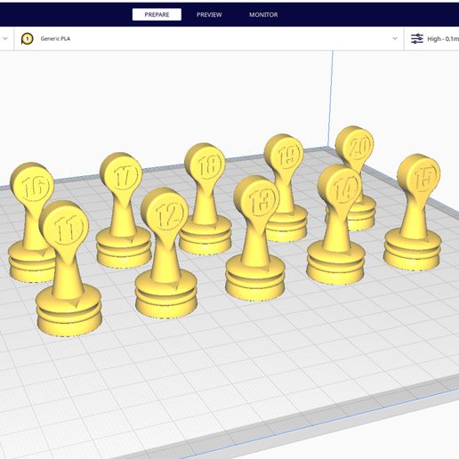🎲 TTRPG Battle Grid Pieces 11-20・ 3D File for 3D printing・Cults