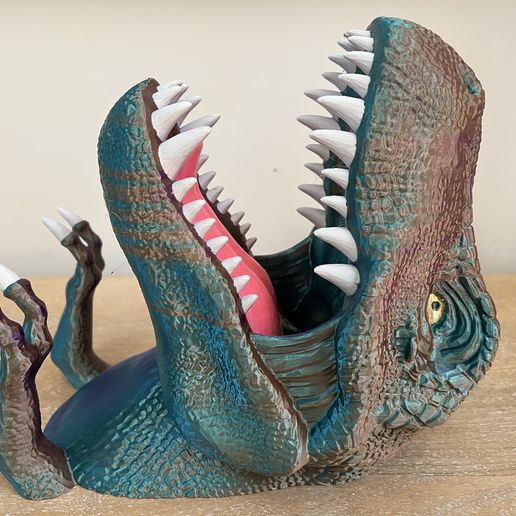 3D print T-REX DINOSAUR HEAD WALL MOUNT NO SUPPORTS • made with X1C・Cults