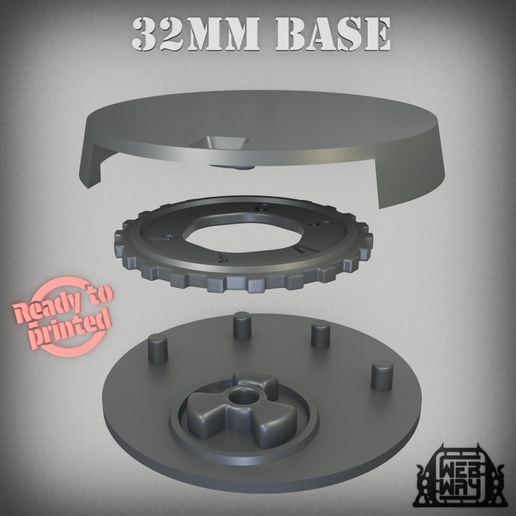 ⚔ Wound-counter base 32mm (1)・ STL File for 3D printing・Cults