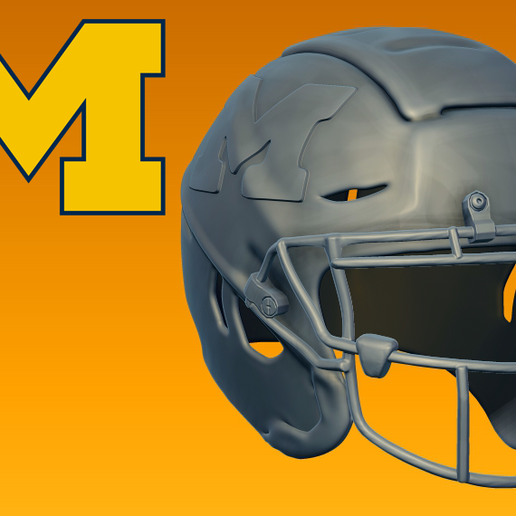 🪖 NFL Helmet Michigan wolverines football - 3d Print・ STL File for ・Cults