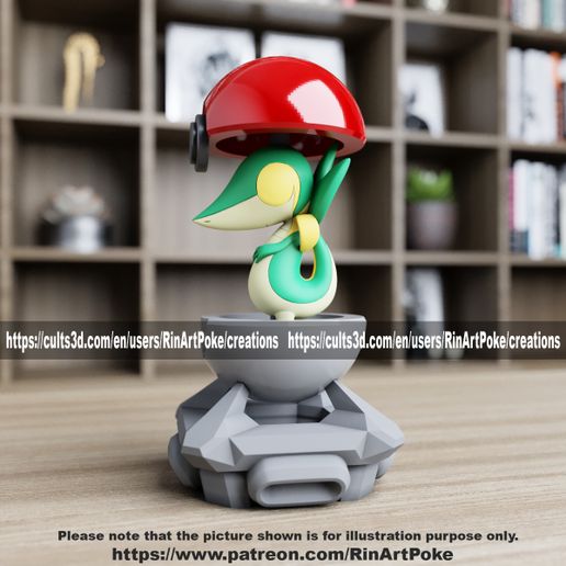 Archivo STL Snivy in the pokeball from Pokemon 🐉 ・Modelo de impresión ...