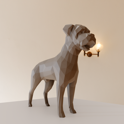 STL file boxer mouth open low poly stl 👄 ・3D printing template to ...