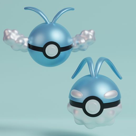 🐉 Pokemon Swablu Altaria Pokeball・ STL File for 3D printing・Cults
