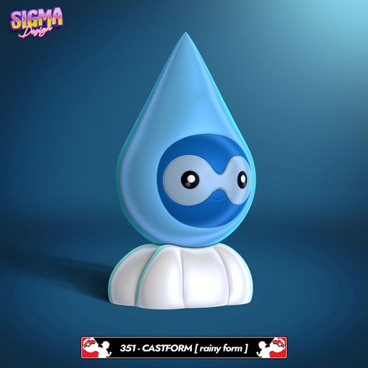 3D file 351 castform rainy form 🐉 ・Model to download and 3D print・Cults