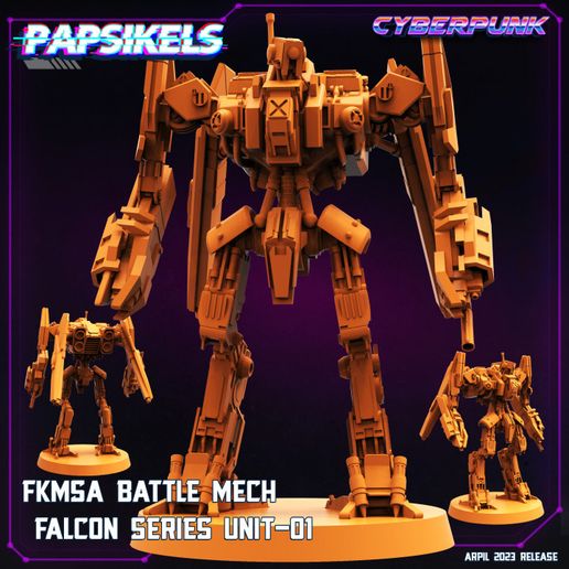 🤖 FKMSA BATTLE MECH FALCON SERIES UNIT 01・ 3D File for ・Cults