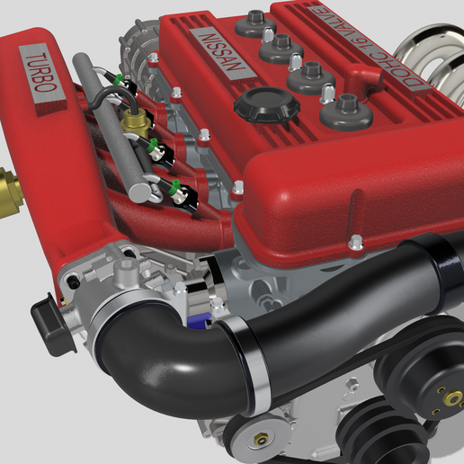 💶 FJ20 FJ24 Engine Turbo n NA with gearbox N accessories・ STL File for ...