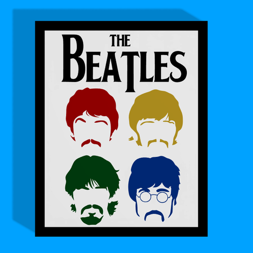 STL file DECORATIVE FRAME BEATLES 🖼️ ・Design to download and 3D print・Cults