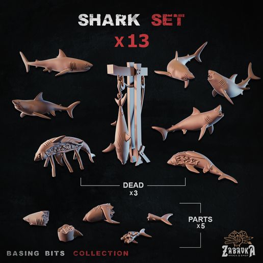 🦈 Shark - Basing Bits・ 3D File for 3D printing・Cults