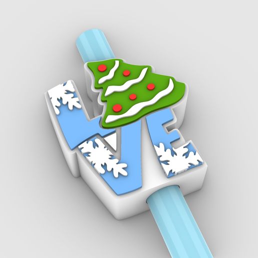 ️‍🔥 Straw Topper Love Christmas Tree Fits Standard & Stanley Straws ...