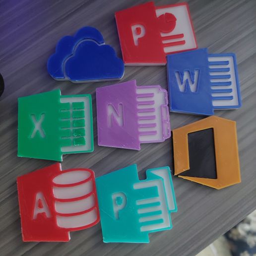 🔑 Key rings: Logos Office Suite/Keychains: Microsoft Office Logos・ 3D ...