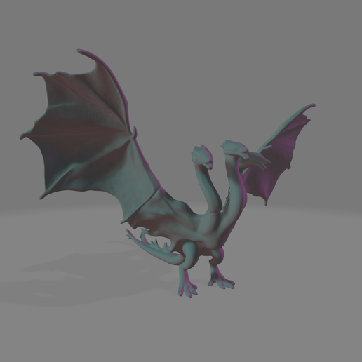 black three headed dragon