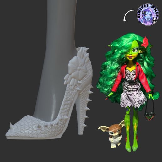 OBJ file Monster High Skullector Greta Gremlin Shoes 👹 ・3D printer ...
