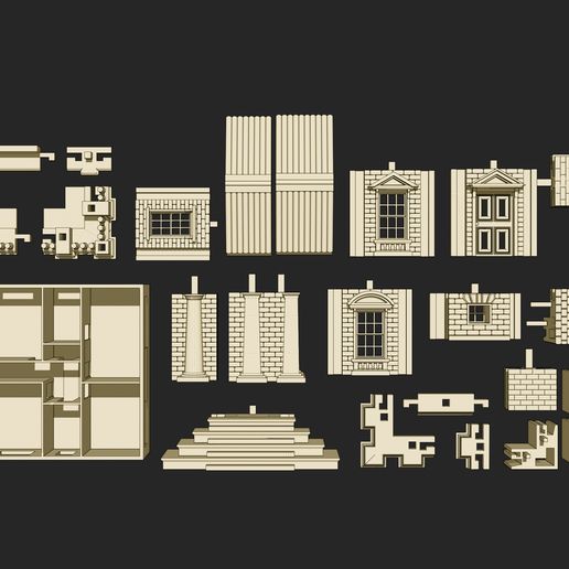 🚧 Pack de Construcción "Pierre & Créativité" - Su casa modular de piedra・Archivo STL para ...