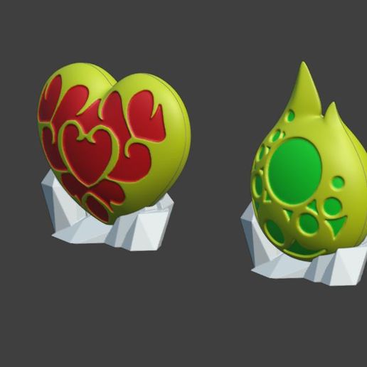 3D file The legend of zelda heart and stamina containers 💜 ・3D printer ...