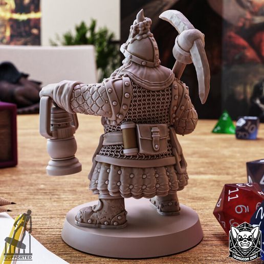 3D file Dwarf Miner - B 🎲 ・3D printable model to download・Cults