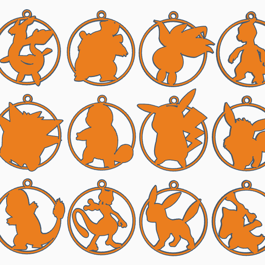 🎄 12 ORNAMENTOS DE NAVIDAD Pokemon - STL y SVG・Archivo STL para ・Cults