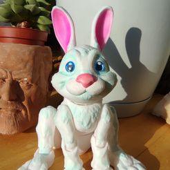 3D printer Bunny Rabbit articulated figure, print-in-place, cute-flexi ...