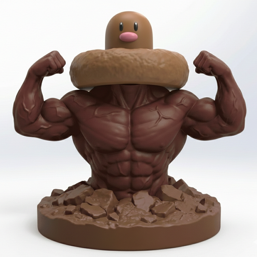 🐉 Buff Diglett - The Underground Secret Revealed・ STL File for 3D ...