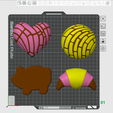 🍞 Sweet Bread Mexican Concha and Pig Cookie・ STL File for 3D printing・Cults