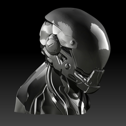 🤖 Futuristic Android Helmet STL – Cyberpunk Robotic Bust for 3D Print ...