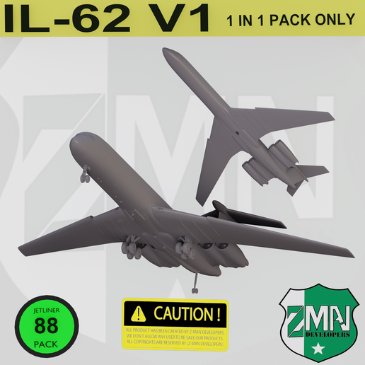 🛩️ IL-62 V1・ STL File for ・Cults