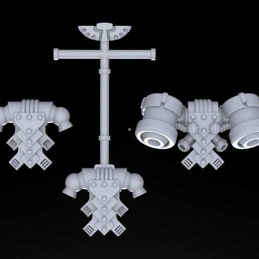 🛰 Armoured Space Dwarf Backpacks 28mm・Free STL File for 3D printing・Cults