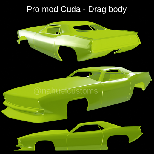 STL file Pro mod Cuda - Drag body 🚗 ・3D printer model to download・Cults