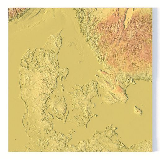 🇩🇰 Denmark Topographic Map STL model・ 3D File for 3D printing and CNC ...