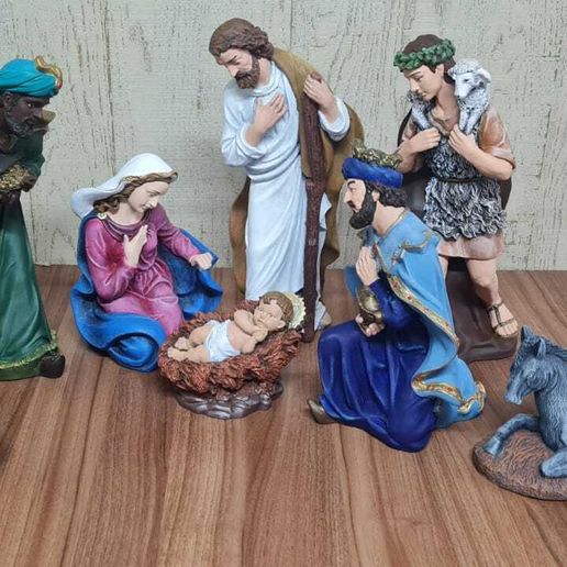🎄 christmas crib, nativity scene, 9 figures, nativity・ OBJ File for 3D ...