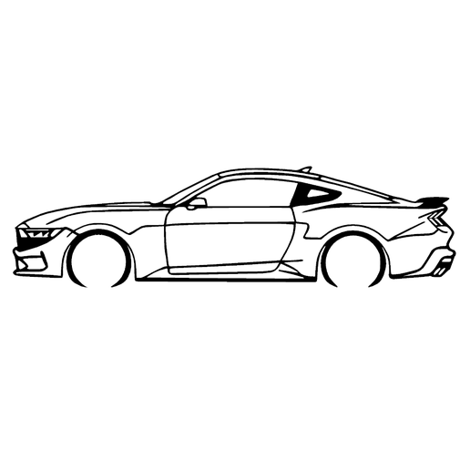 mustang side profile drawing