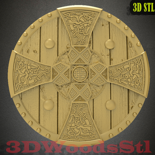 3D file Viking Shield 3d,3D stl model relief wall decor, CNC Router ...