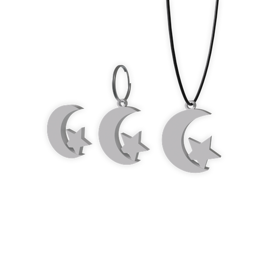 Free STL file Waning half moon and star figure, keychain and necklace 🌙 ...