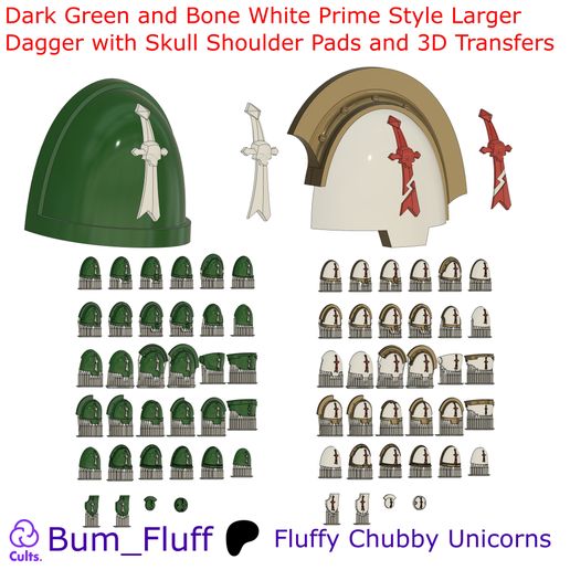 🦴 Dark Green and Bone White Prime Style Larger Dagger with Skull ...