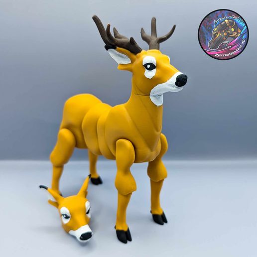 🦌 Flexi Deer Doe and Buck・ STL File for 3D printing・Cults