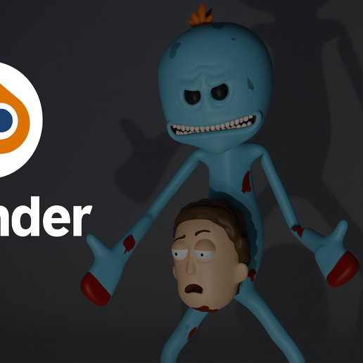 👾 Mr Meeseeks holding Jerry's Head - Rick and Morty Fanart・ STL File ...