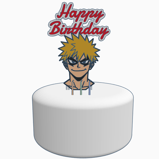 🎂 Katsuki Bakugo Happy Birthday Cake Topper (Décoration pour gâteau d ...