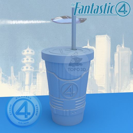 🫥 MILKSHAKE CUP 4 FANTASTICOS / INVISIBLE CUP 4 FANTASTICOS・ STL File ...