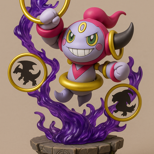 🐉 Hoopa – Mischief Through the Rings・ STL File for 3D printing・Cults
