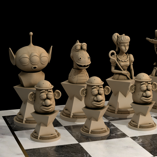 ♟️ Toy Story Inspired Chess Pieces – 3D Printable Animated Character ...