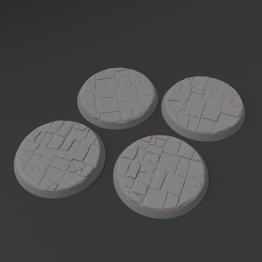 👴 40mm base old marble tiles texture・Free STL File for 3D printing・Cults