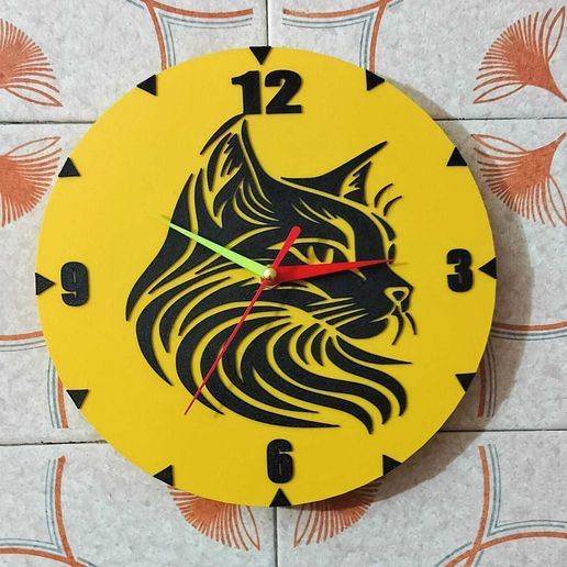 🕰️ Wall clock with cat・Free STL File for 3D printing・Cults