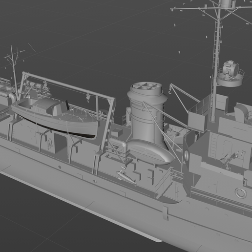 🚢 German 1935 minesweeper M17 3D model material (・ OBJ File for 3D ...