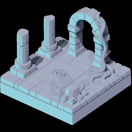 🎲 Ancient Ruins Dungeon Tile - 002 – Modular 3D Printable Terrain for ...
