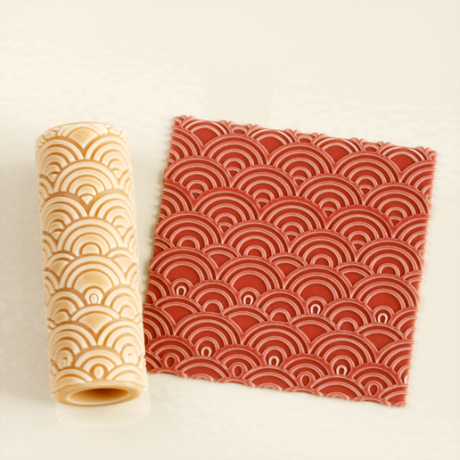📁 Abstract Arc Scale Texture Roller STL File – Seamless Pattern ...