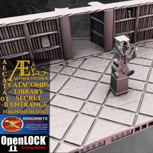 👻 AECATA03-B -Library Secret Entrance・ 3D File for 3D printing・Cults