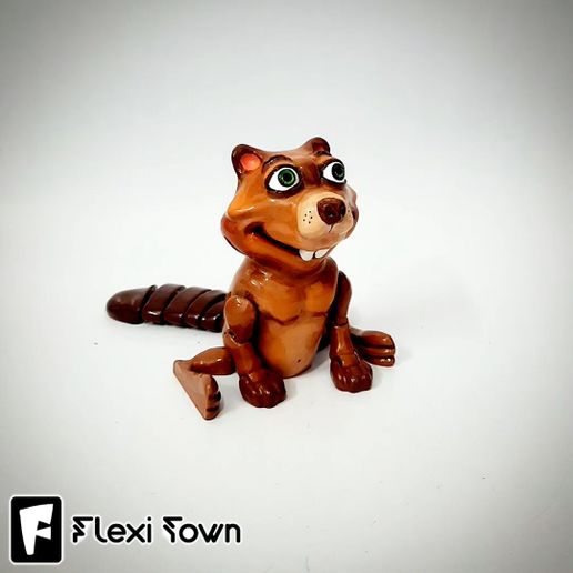 🦫 Flexi Print-in-Place Beaver・ STL File for 3D printing・Cults